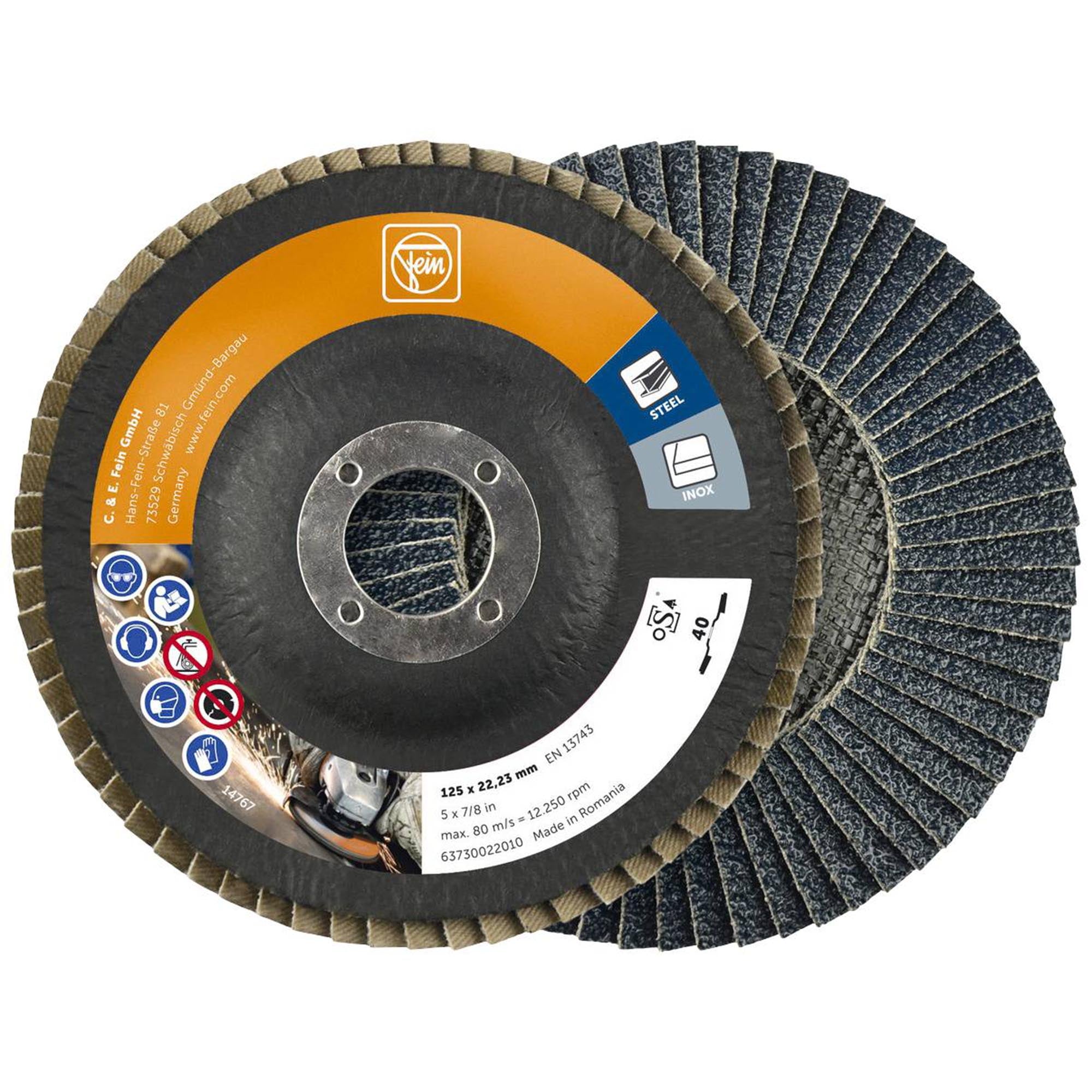 Fein 125 mm flap abrasive disc